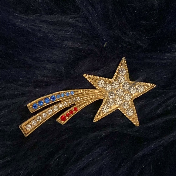 GE | Jewelry | Vintage Ge Patriotic Red White Blue Star Pin | Poshmark